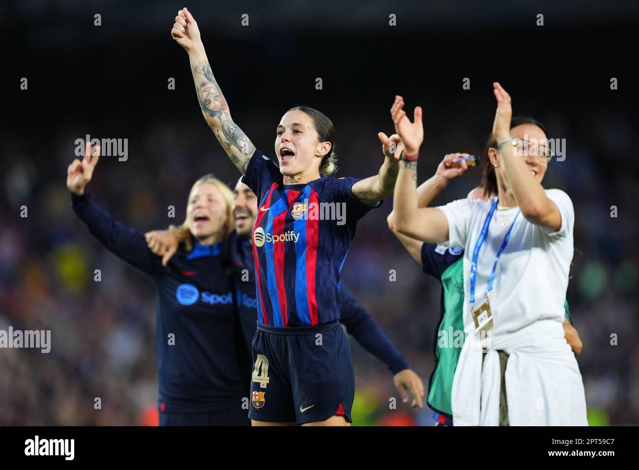 Barcelona, Spain. April 27, 2023 Mapi Leon of FC Barcelona with his ...