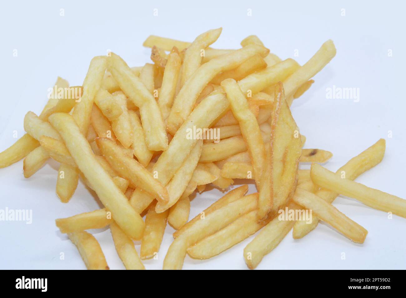 Fried fries in strips on a the white plate Stock Photo - Alamy