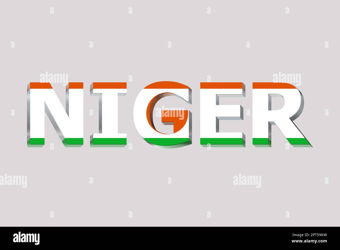 3D Flag of Niger on a text background Stock Photo - Alamy