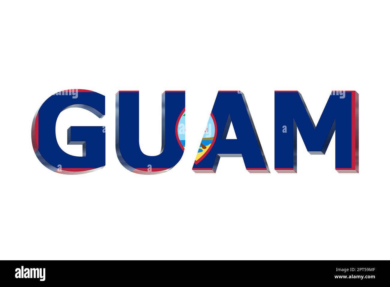 3D Flag of Guam on a text background Stock Photo - Alamy