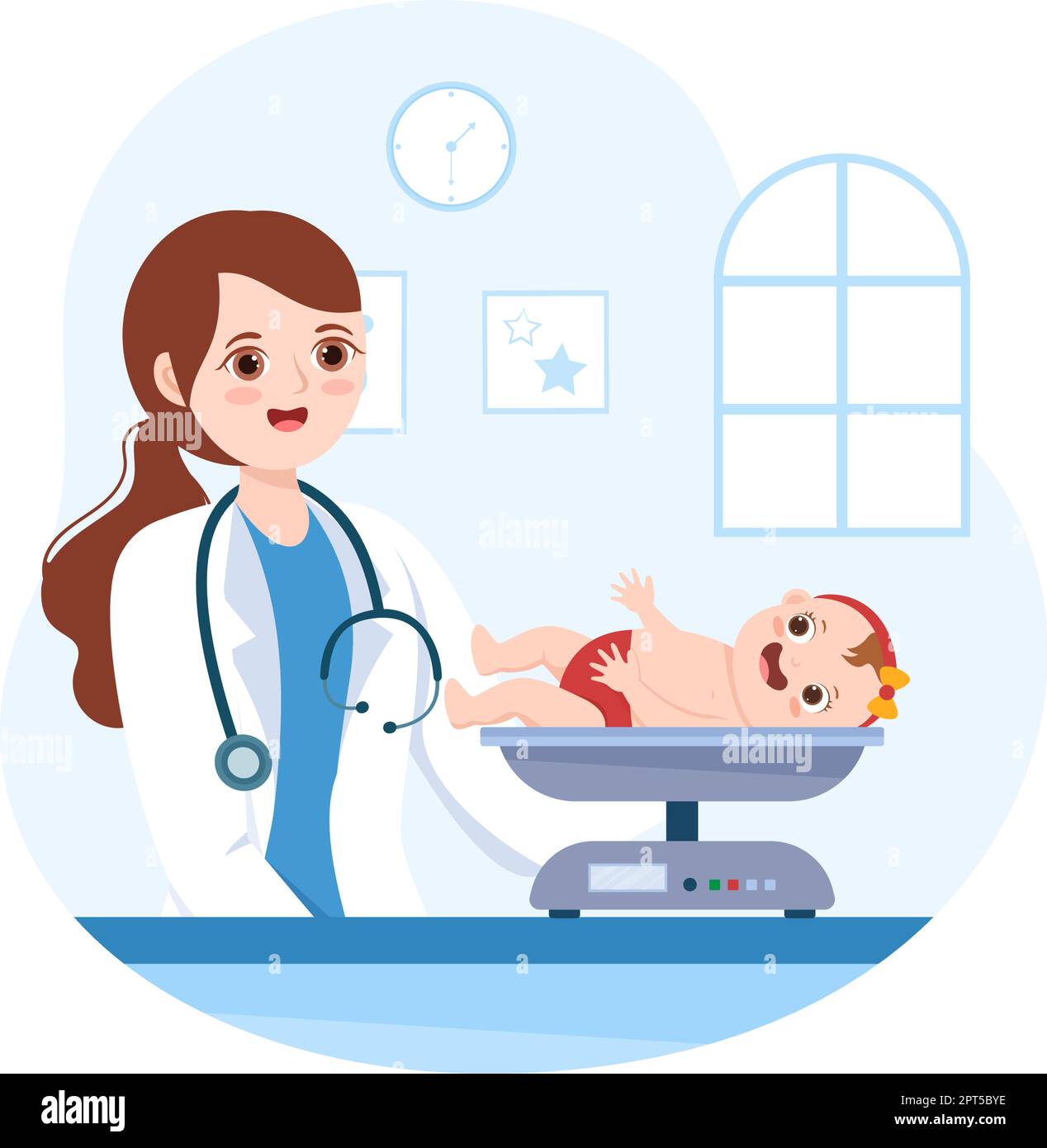 Pediatrician Examines Sick Kids and Baby for Medical Development ...