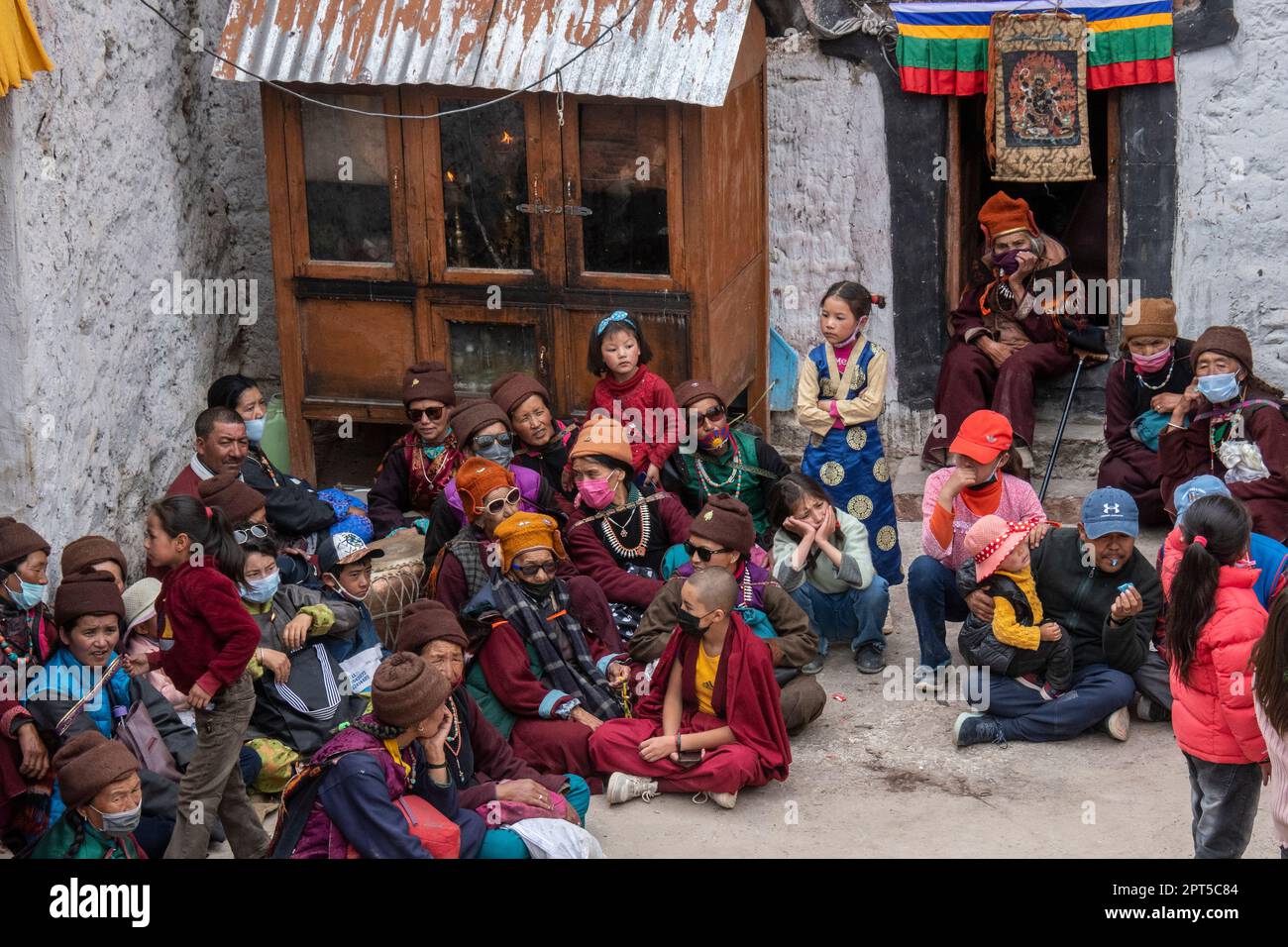 Attendees at the Stongdey Monastery Festival, Zanskar, Ladakh, India ...
