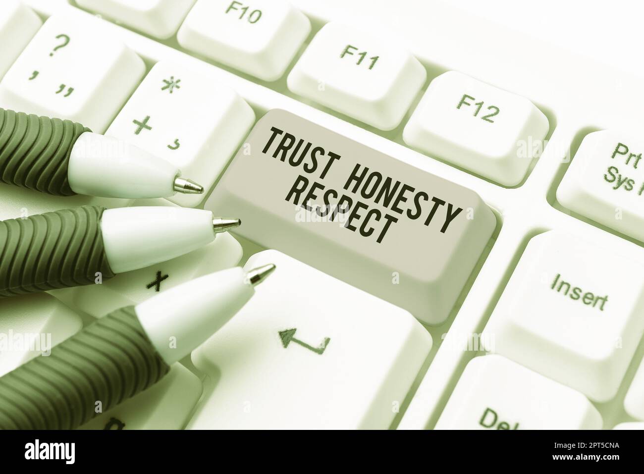 Text caption presenting Trust Honesty Respect, Business concept ...