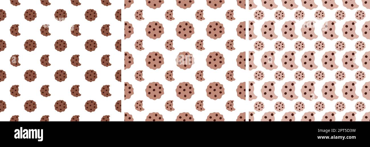 Set of Chocolate Seamless Pattern Design with Choco Decoration in ...