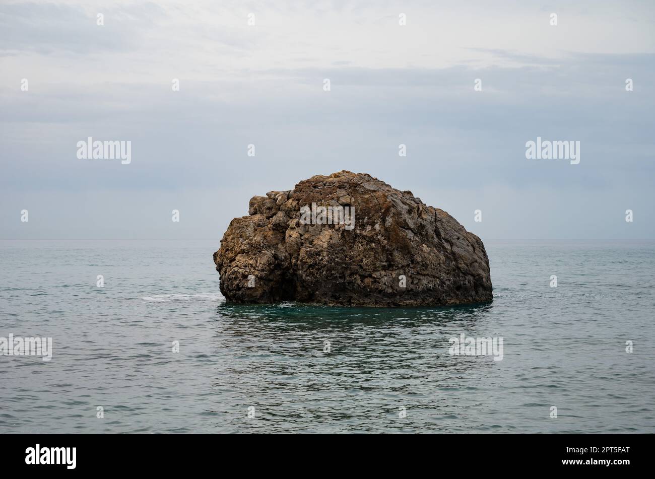 The sea and the Aphrodite rock at Petra tou Romiou, Kouklia, Cyprus ...