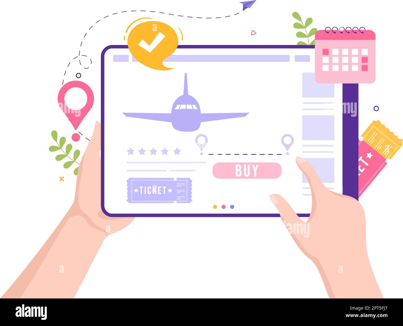 Ticket Travel Online Booking Service App on Smartphone Template Hand ...