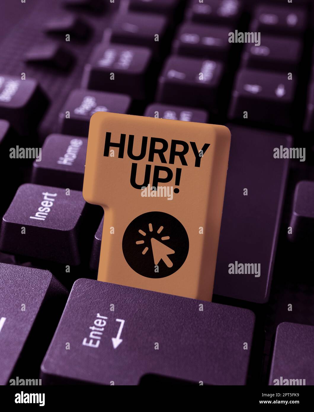 Conceptual caption Hurry Up, Word for asking someone to do a job very ...