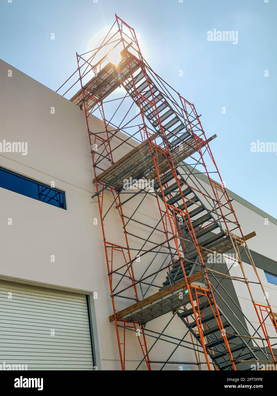 Industrial Construction Scaffolding and Ladder Along Building Stock ...