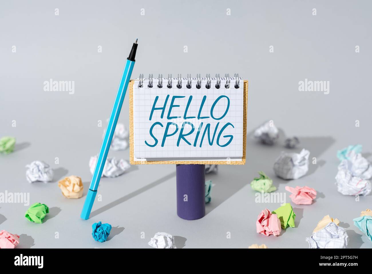 Text caption presenting Hello Spring, Concept meaning Welcoming the ...