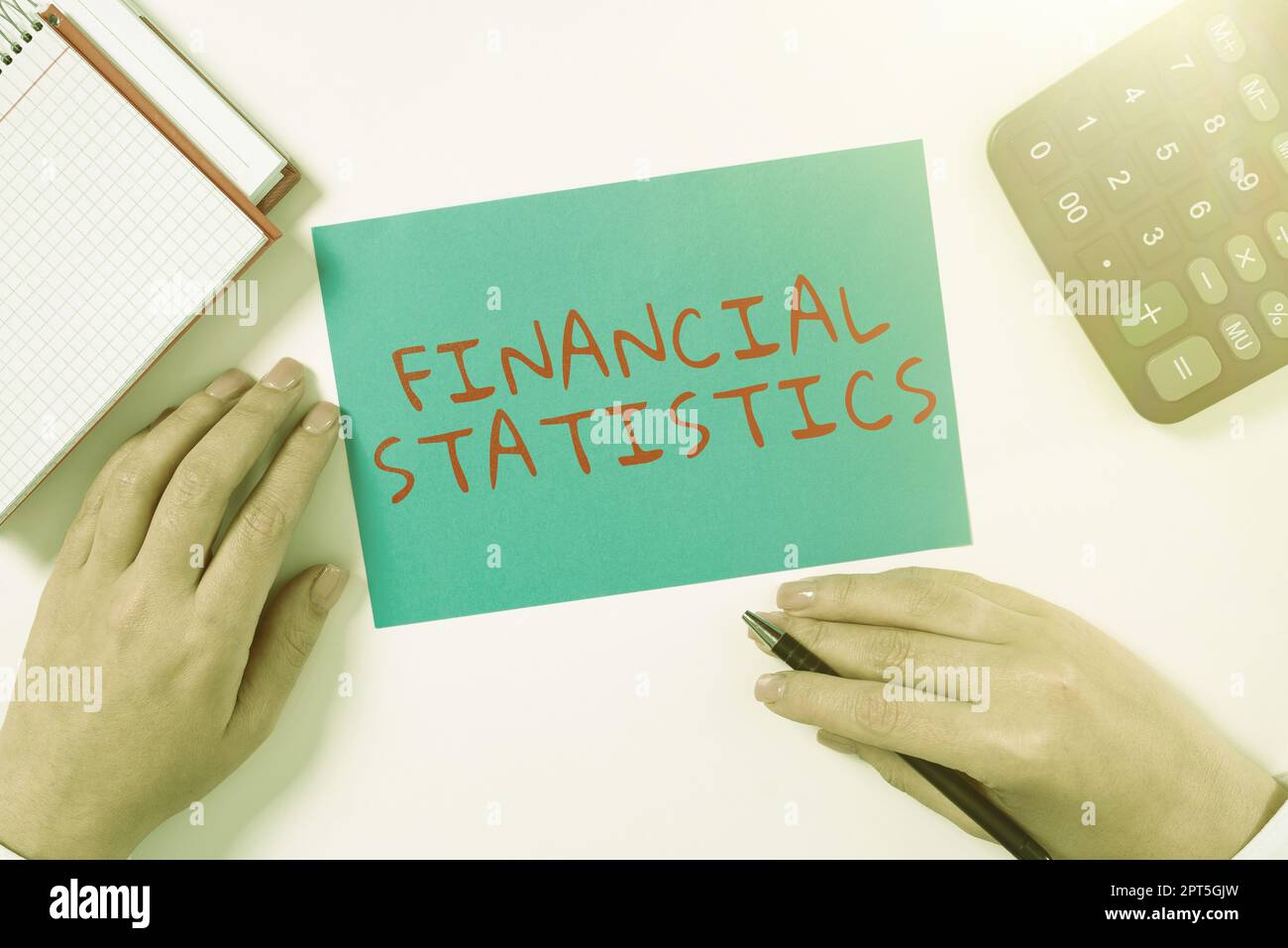 Writing displaying text Financial Statistics, Business concept ...