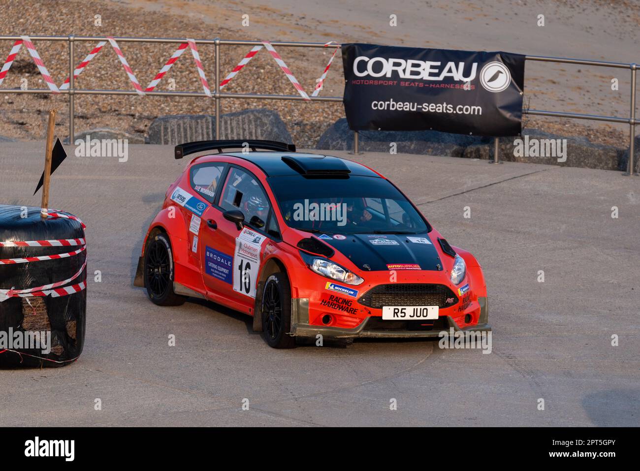 John Griffiths racing a Ford Fiesta R5 competing in the Corbeau Seats ...