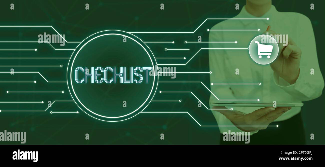 Writing Displaying Text Checklist Business Approach List Down Of The