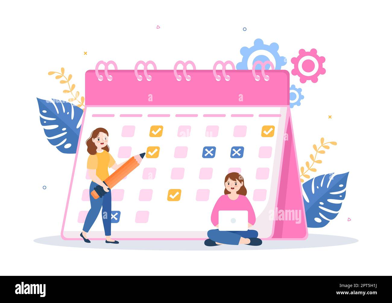 Event Planner Template Hand Drawn Cartoon Flat Illustration with ...