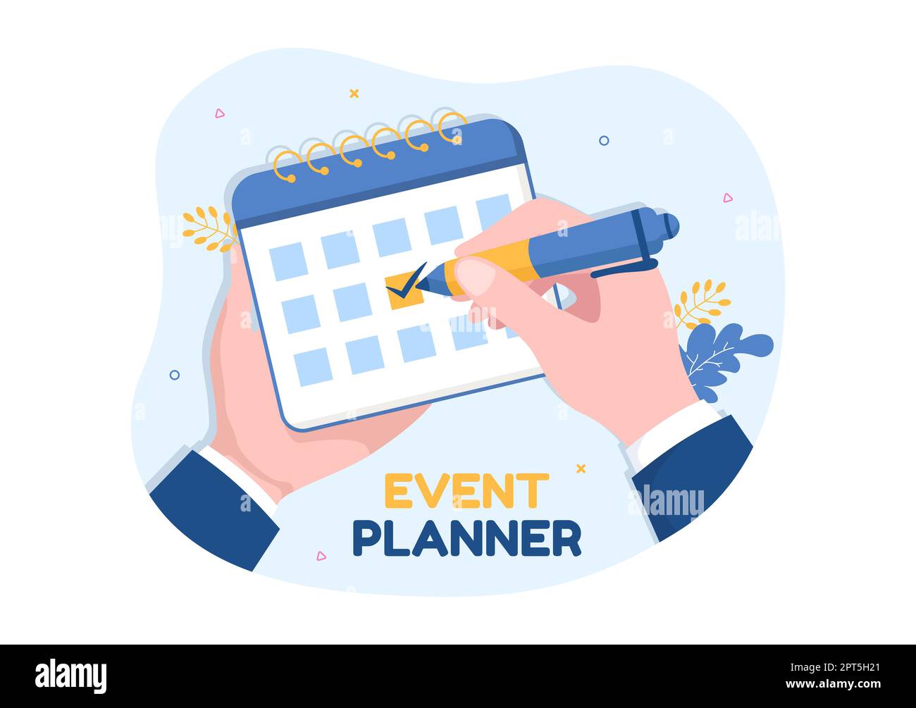 Event Planner Template Hand Drawn Cartoon Flat Illustration with ...
