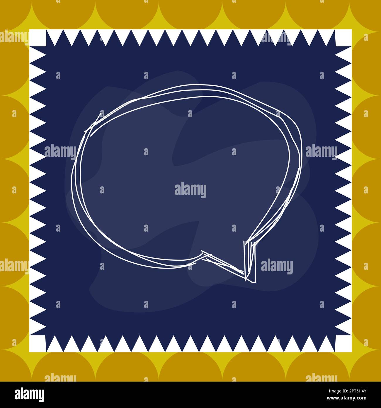 Speaking bubble inside asymmetrical shaped object outline multicolor ...