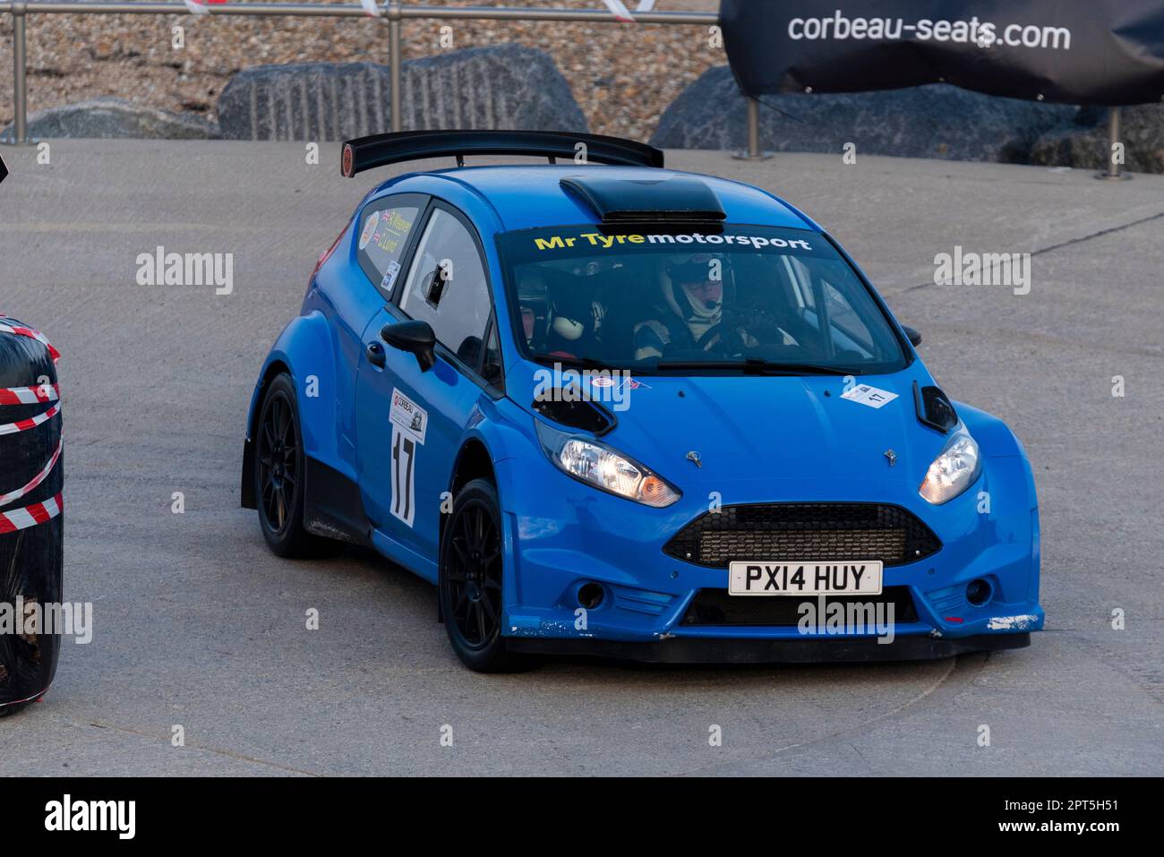Richard Weaver racing a Ford Fiesta R5 competing in the Corbeau Seats ...