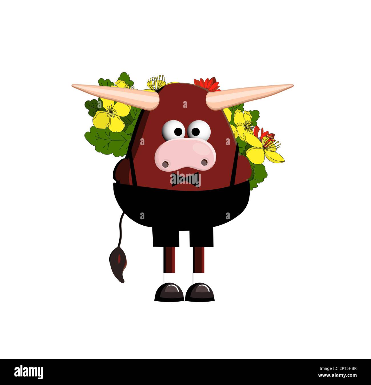 Bull character, cartoon bull. Symbol 2021. ox. Cute bull vector ...