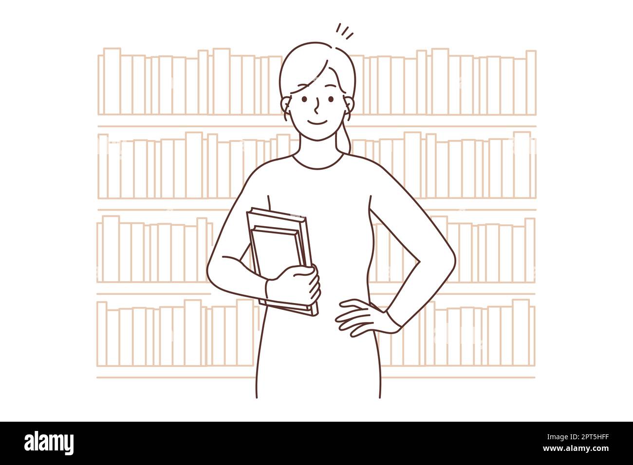 Cartoon librarian woman Cut Out Stock Images & Pictures - Alamy