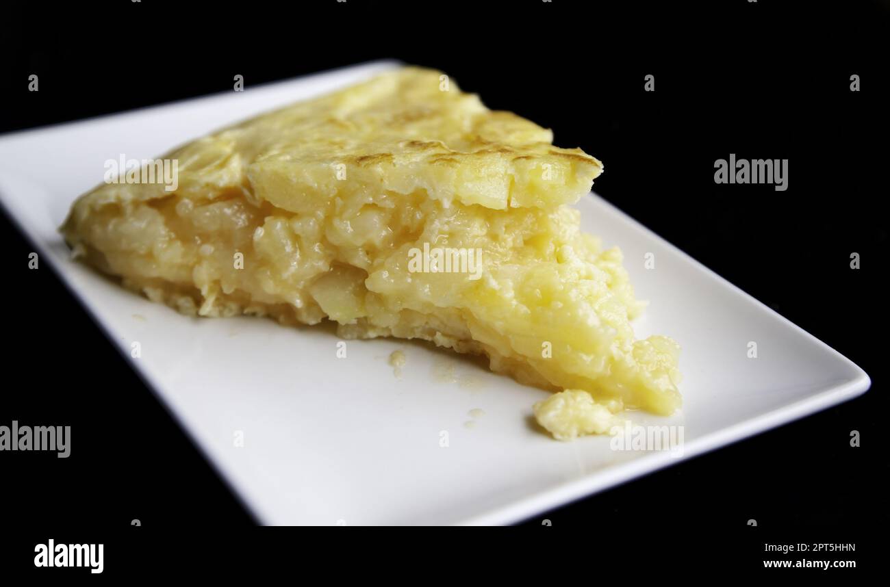 Detail of typical Spanish lunch, food with potatoes and eggs Stock ...