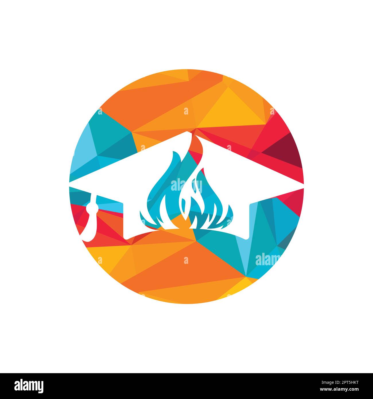 Hot education vector logo design. Graduation cap and torch combination ...
