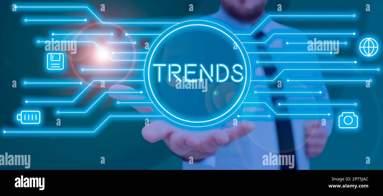 Conceptual display Trends, Conceptual photo general tendency of data ...