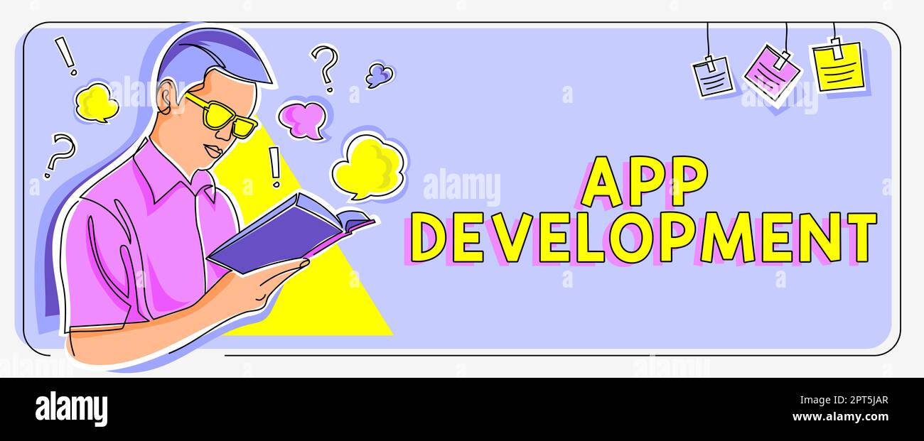 Conceptual caption App Development, Business idea producing computer ...