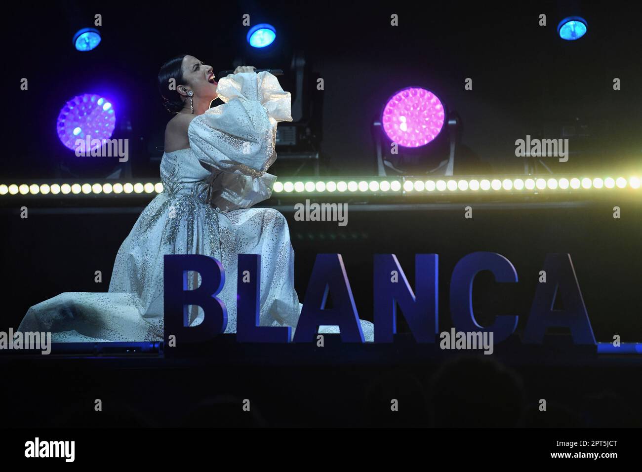 The singer Blanca Paloma performs during a farewell event before her ...