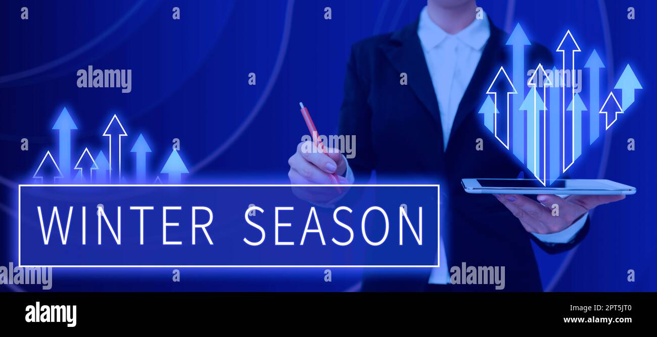Hand writing sign Winter Season, Business concept coldest season of the ...
