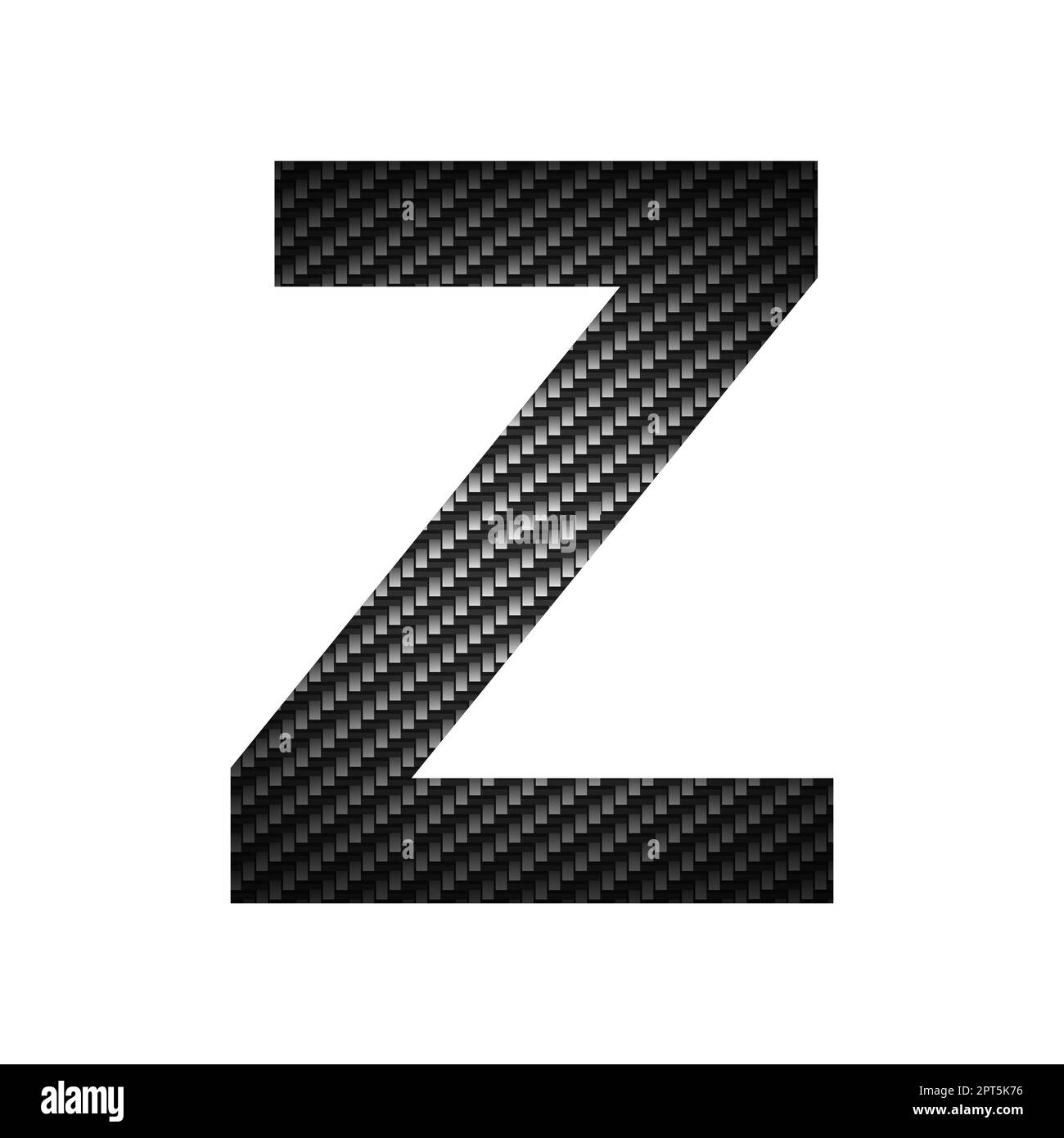 English alphabet letter Z, carbon dark texture on white background ...