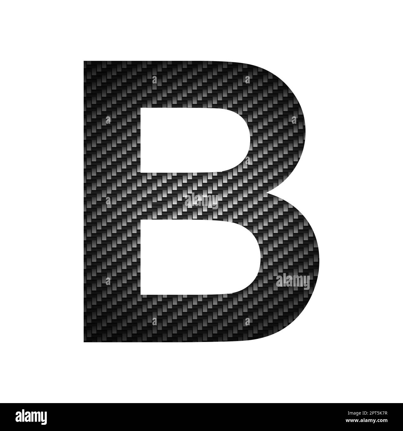 English alphabet letter B, carbon dark texture on white background ...