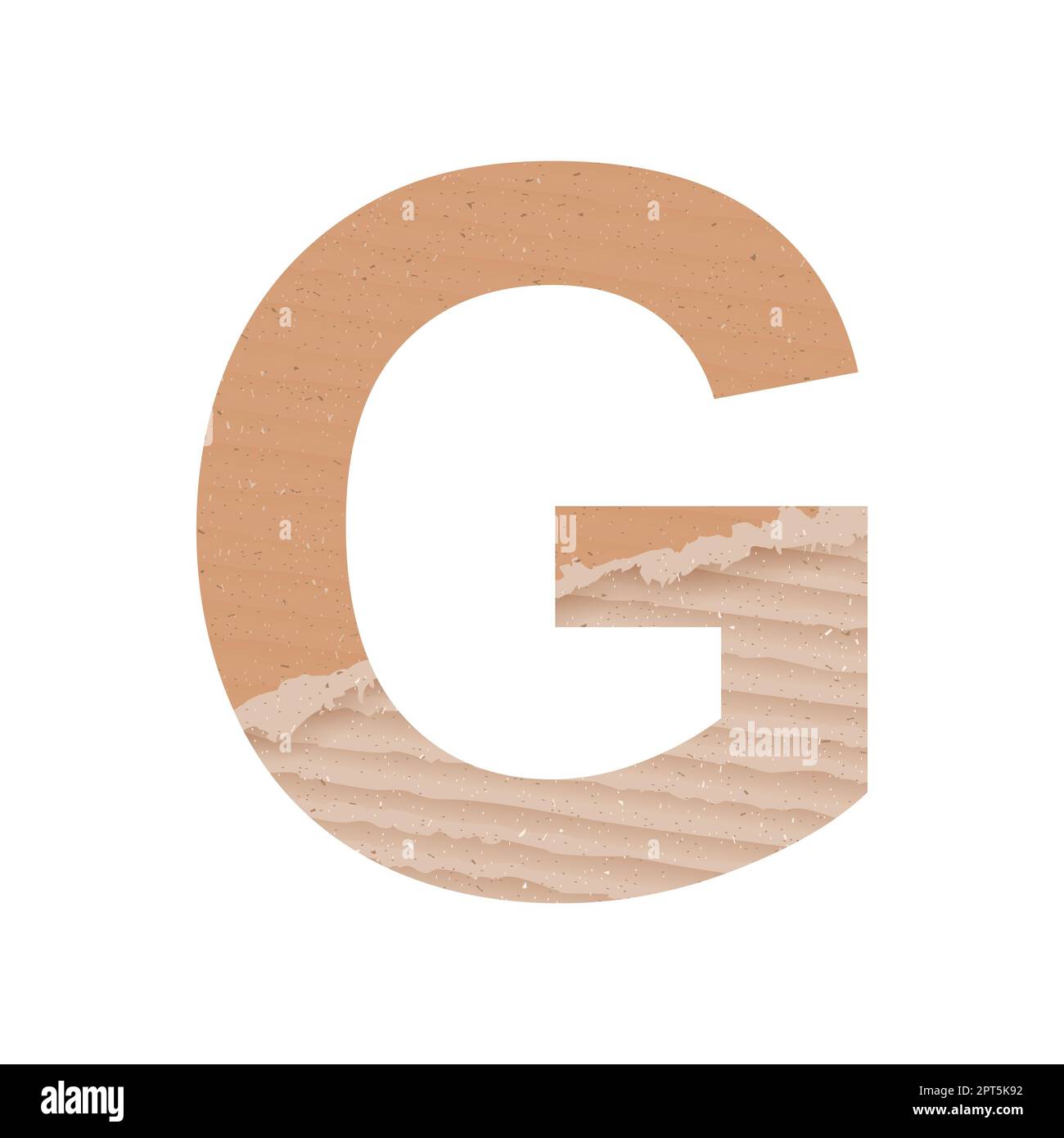 Letter A of the English alphabet, gray paper cardboard texture on white ...