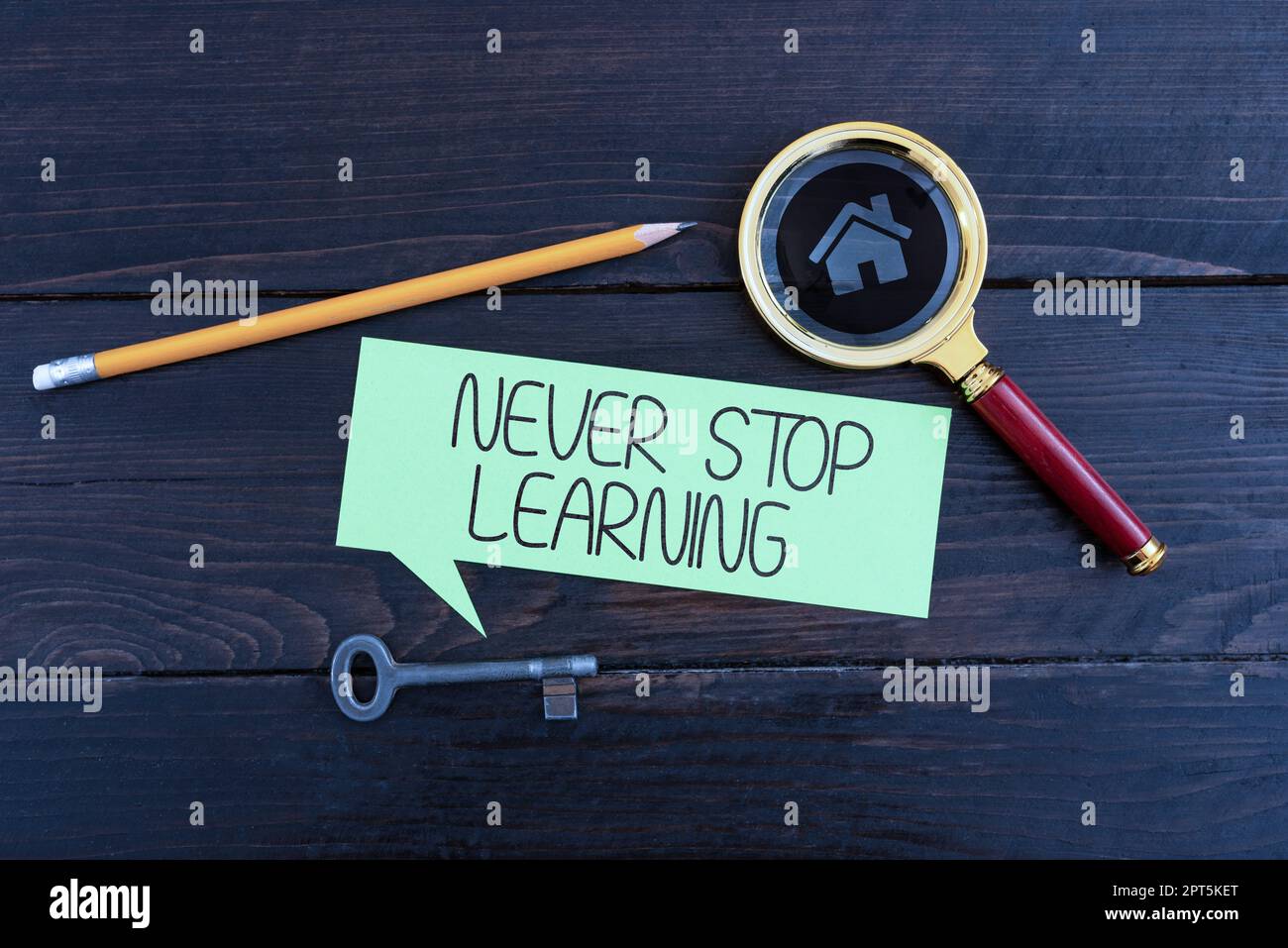 Text sign showing Never Stop Learning, Word for continuous education and techniques to be ...