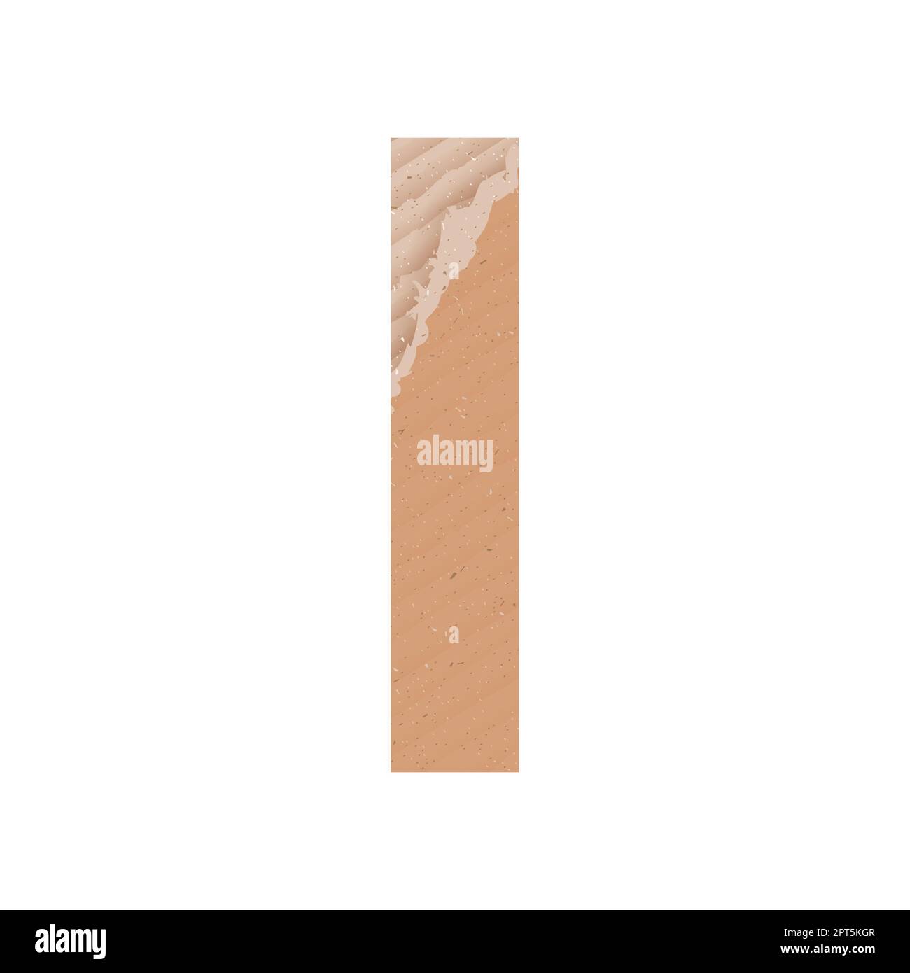 Letter I of the English alphabet, gray paper cardboard texture on white ...