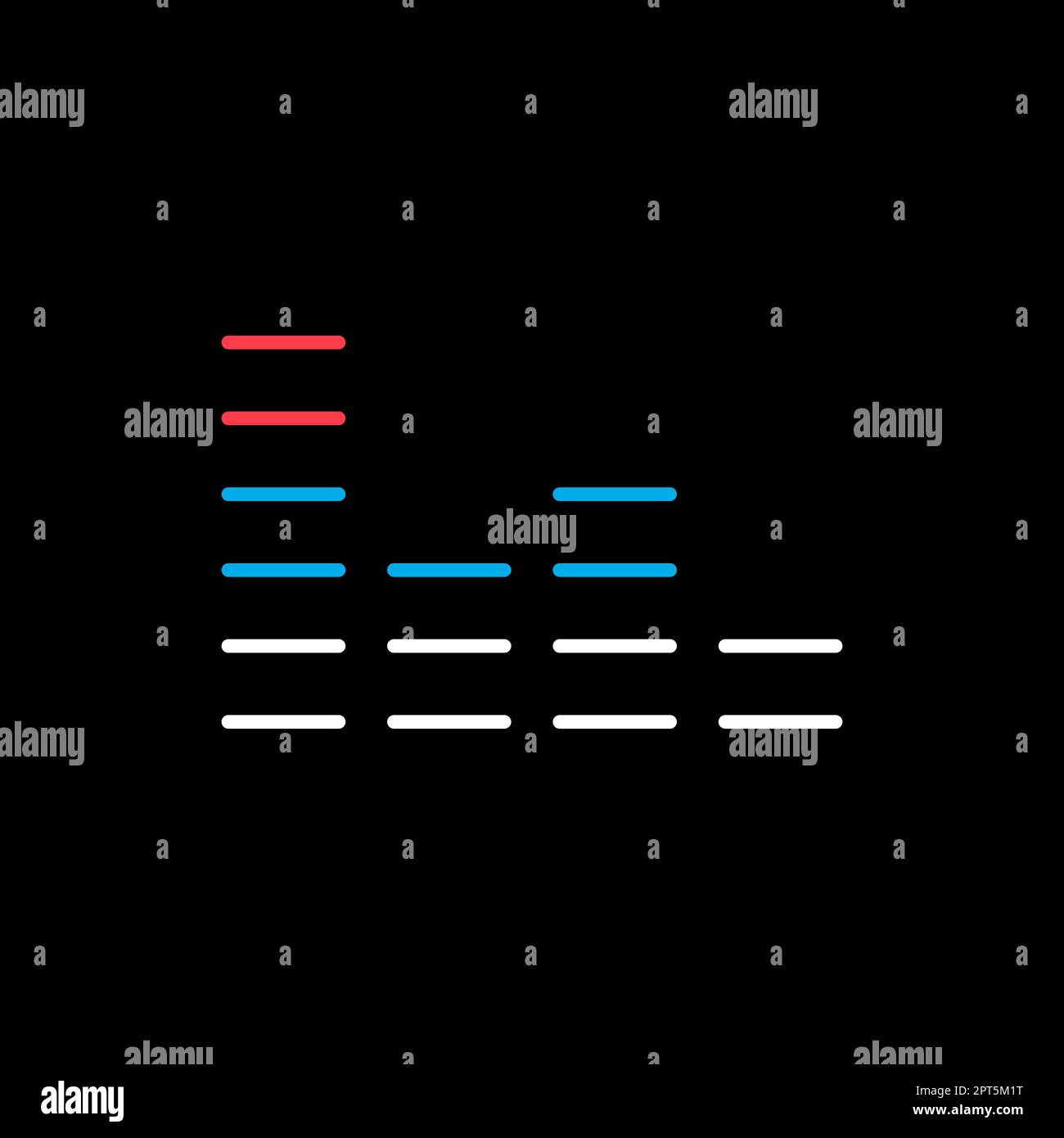 Equalizer, frequency with dashes vector on black background icon. Audio ...