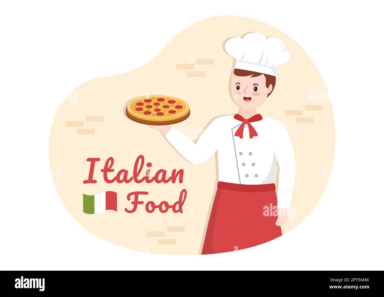 Italian Food Restaurant or Cafeteria with Chef Making Traditional ...