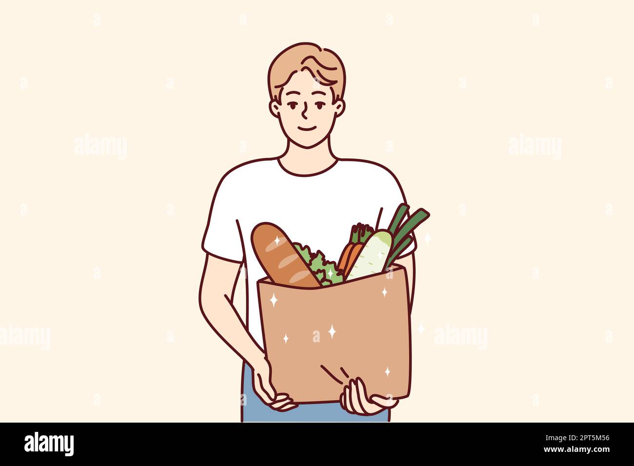 Smiling man shopping in Stock Vector Images - Alamy