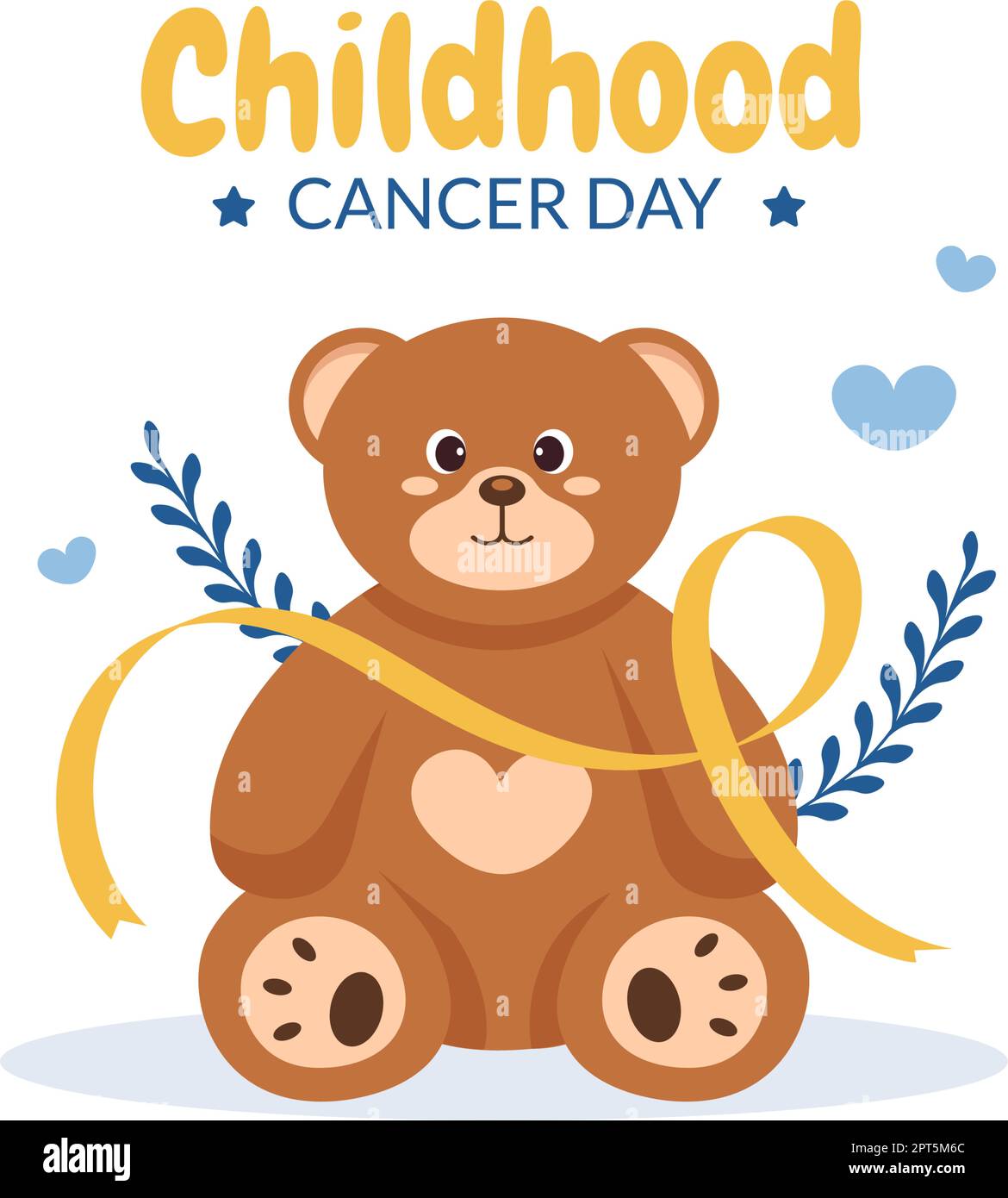 International Childhood Cancer Day Hand Drawn Cartoon Illustration on ...