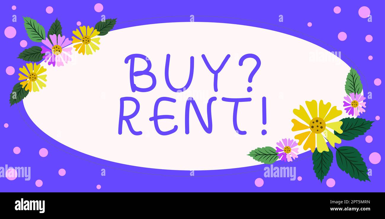 Hand writing sign Buy Question Rent, Business idea Group that gives ...