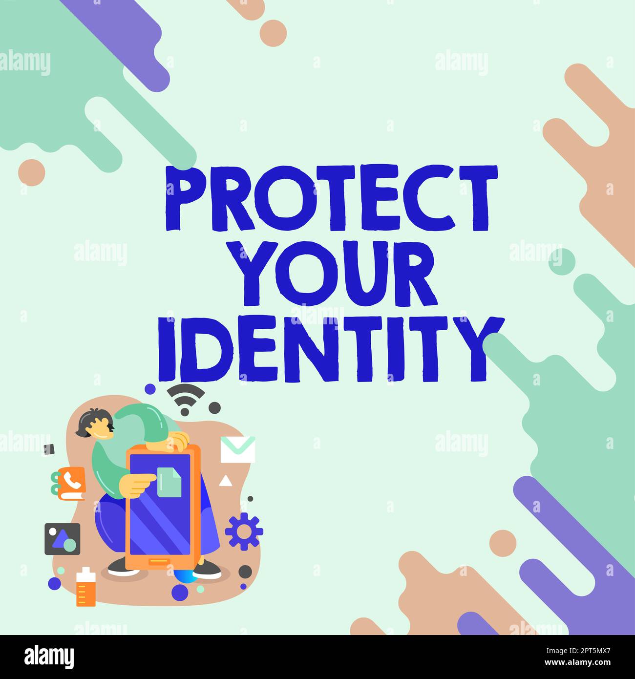 Text caption presenting Protect Your Identity, Business showcase secure ... Text caption presenting Protect Your Identity, Business showcase secure ...