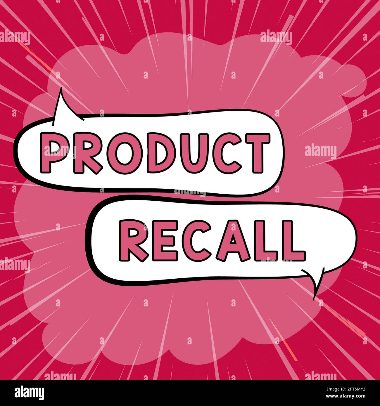 Sign displaying Product Recall, Word for request to return the possible ...