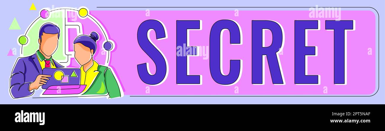 Writing displaying text Secret, Conceptual photo practice of hiding ...