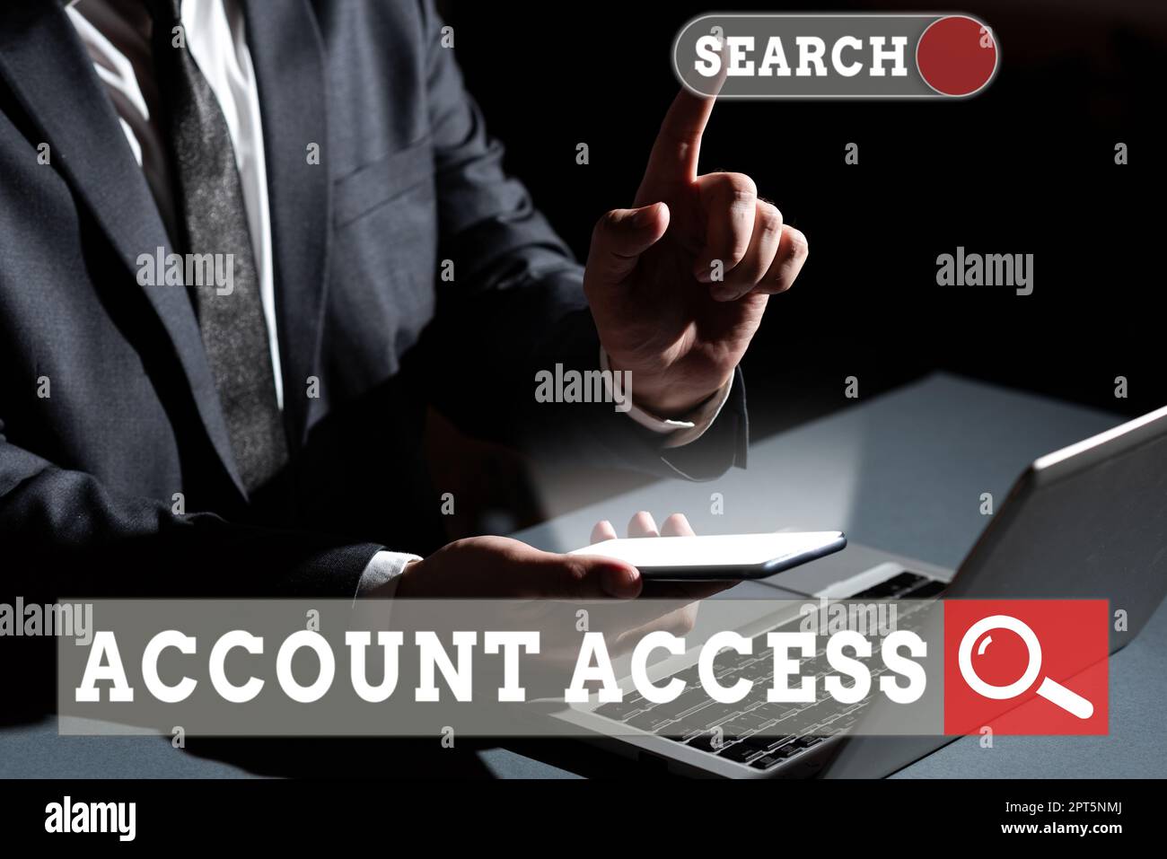 Conceptual display Account Access, Internet Concept full privilege for ...