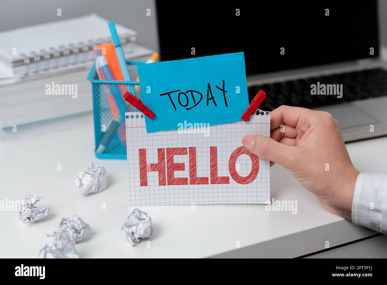 Sign displaying Hello, Word Written on alteration of hallo which was an ...