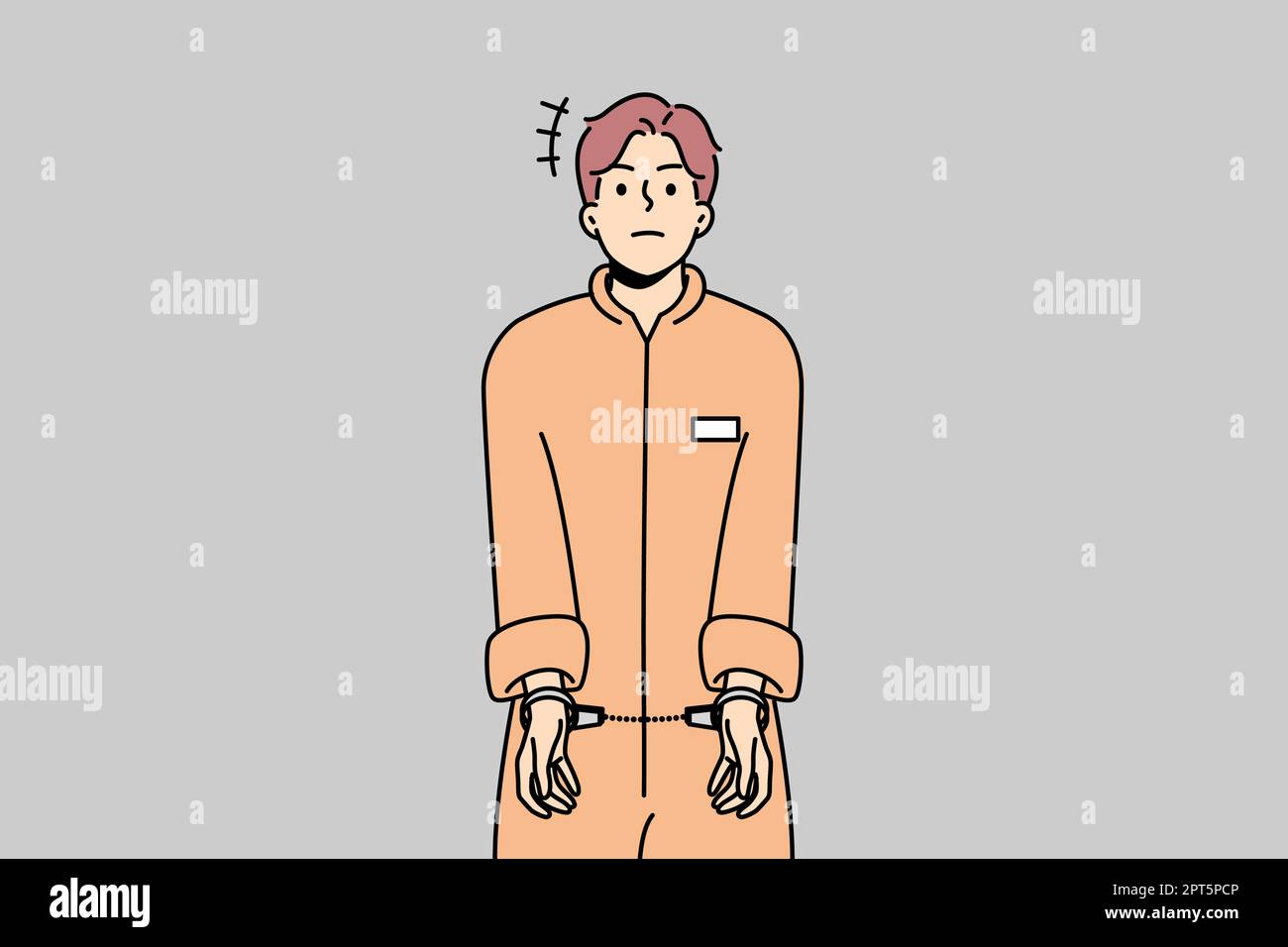 Cartoon prisoner in prison uniform hi-res stock photography and images ...