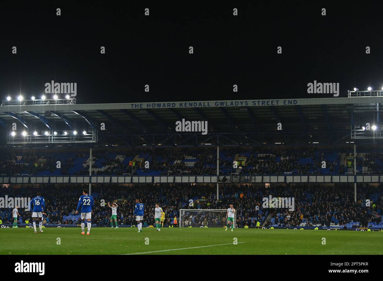 The Howard Kendall Gwladys Street End starts to empty during the ...
