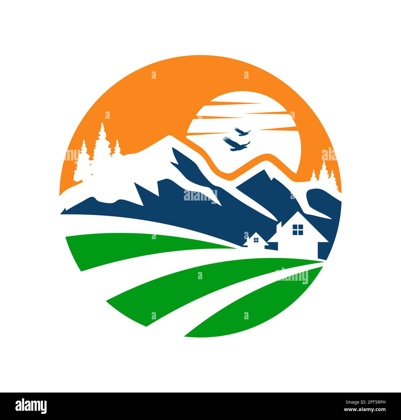 Mountain Farm Logo vector Icon Stock Vector Image & Art - Alamy