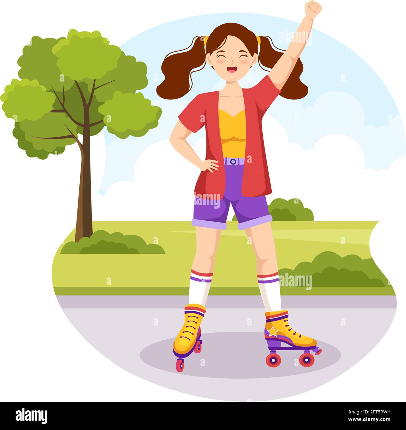Cartoon roller skates hi-res stock photography and images - Alamy