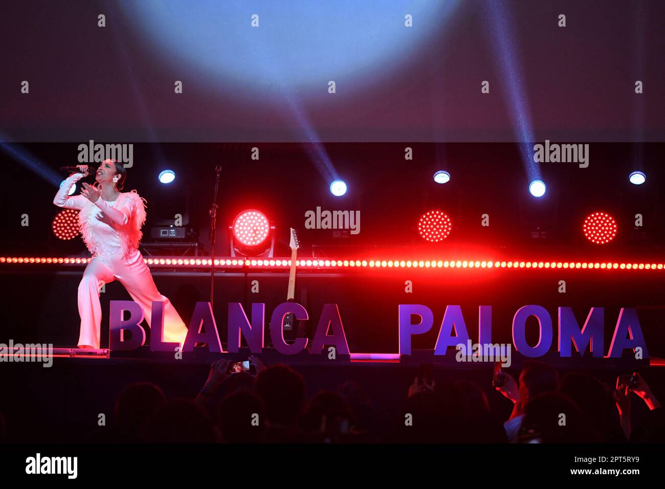 The singer Banca Paloma performs during a farewell event before her ...