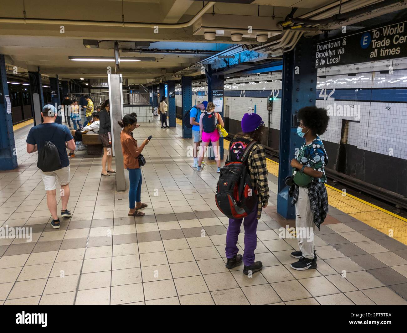 Weekday ridership at the Times Square station in the New York subway on ...