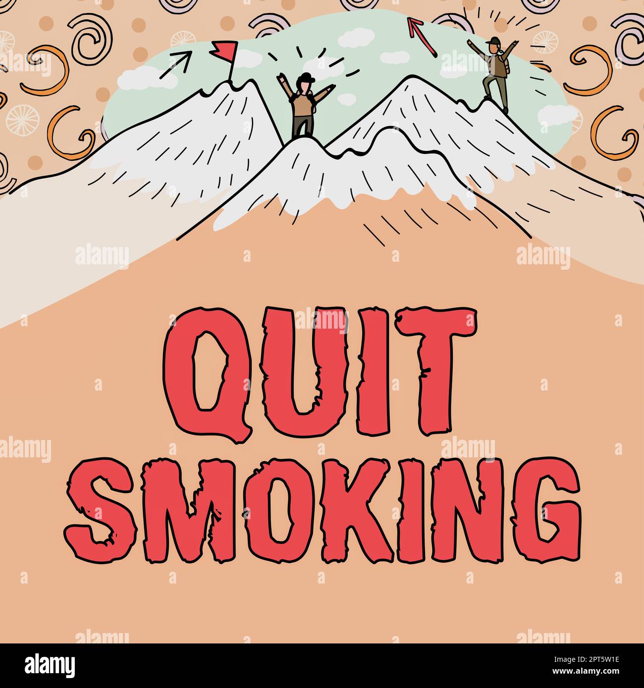 Text showing inspiration Quit Smoking, Word for Discontinuing or ...